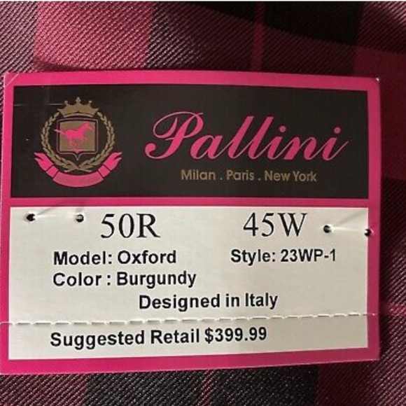 Pallini | Suits & Blazers | Nwt Mens 3 Pc Pallini Super 5s Burgundy ...